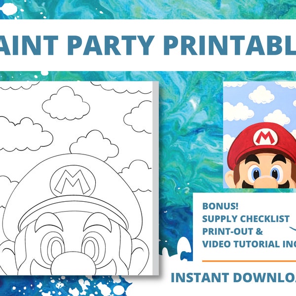 Mario Outline - Etsy