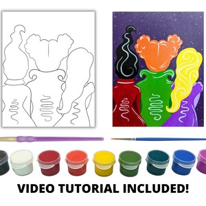 Hocus Pocus Canvas Painting Kit + Video Tutorial, Painting Party Kit ...