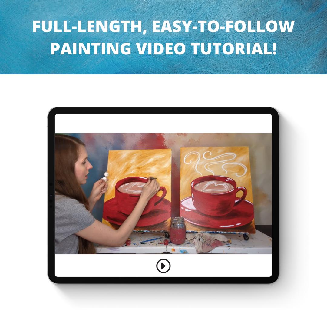 Coffee Cup Painting Video Tutorial - Step-by-step Painting - DYI Paint ...