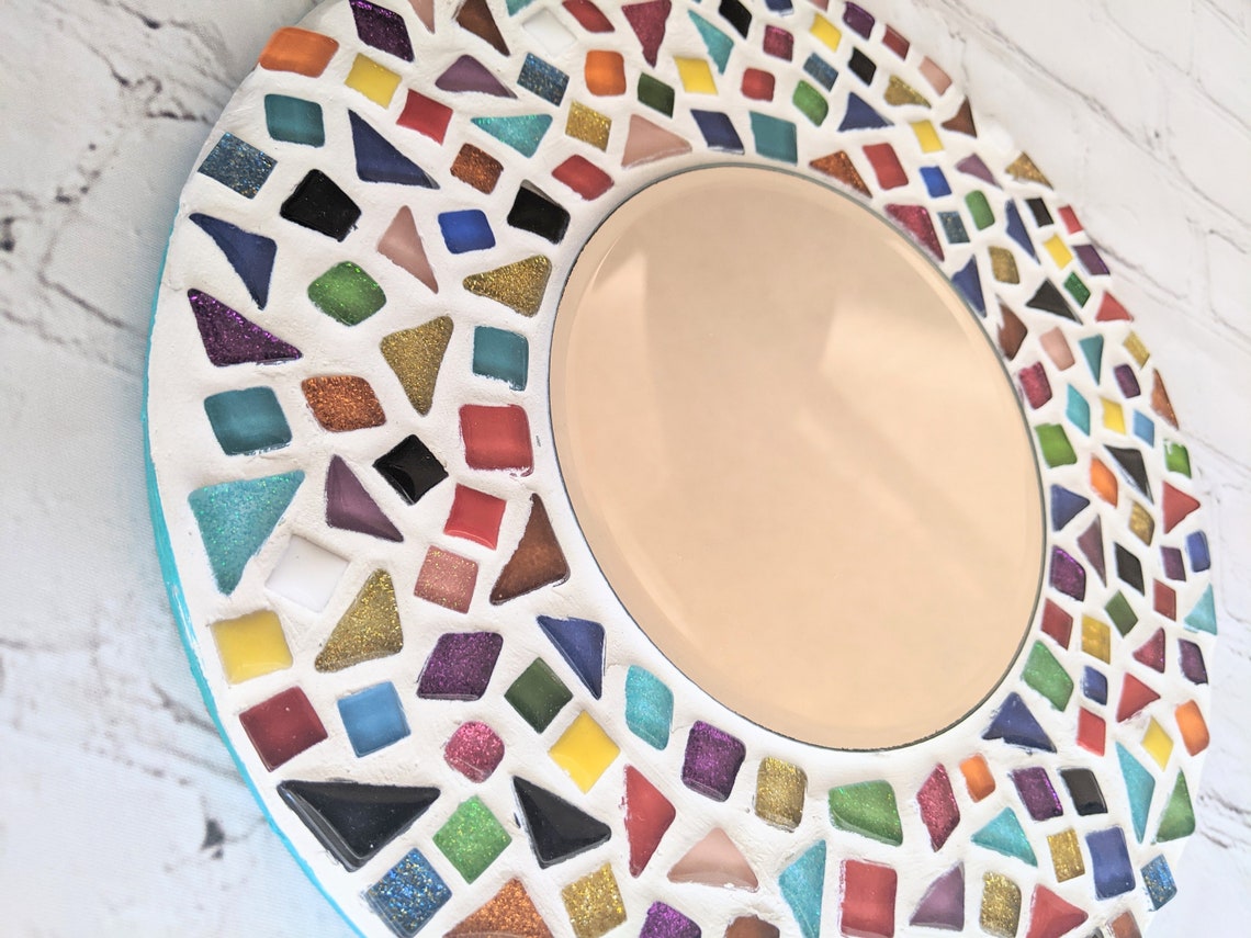10" Circle Mosaic Mirror Kit, Round Mirror Project, Craft Kit, DIY Kit ...