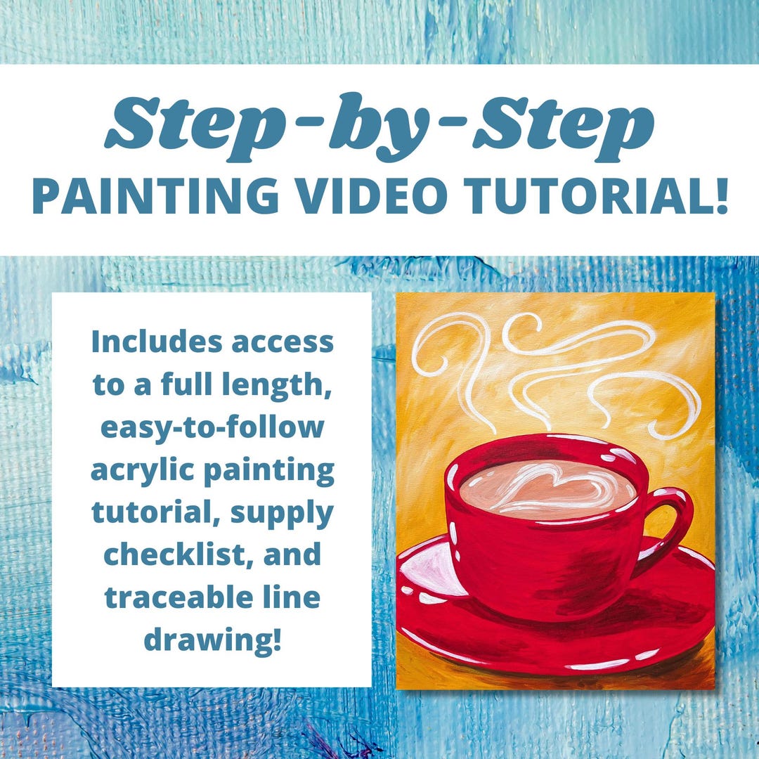 Coffee Cup Painting Video Tutorial - Step-by-step Painting - DYI Paint ...