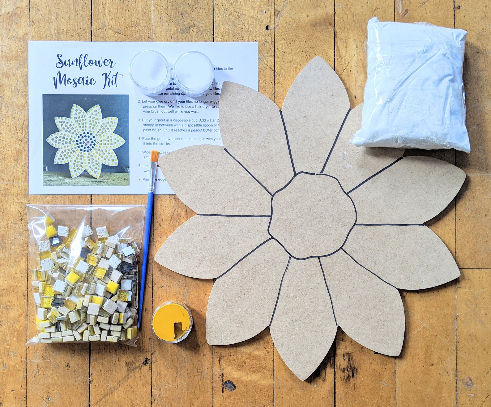 Sunflower Mosaic Kit Craft Kit DIY Kit for Adults Craft Kit - Etsy