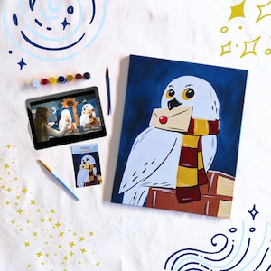 Hedwig Canvas Painting Kit + Video Tutorial, Painting Party Kit, DIY ...