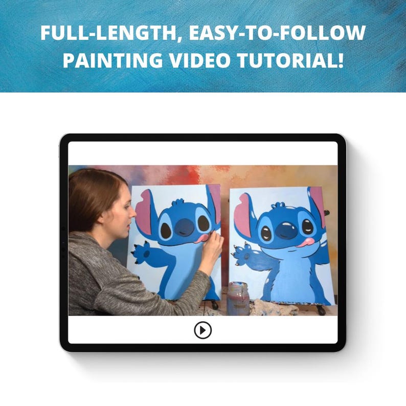 Stitch Acrylic Painting Video Tutorial - DIY Paint Party (digital ...