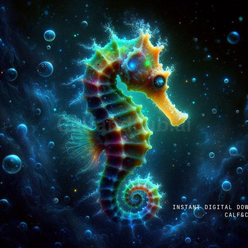 Seahorse Art Print - Etsy