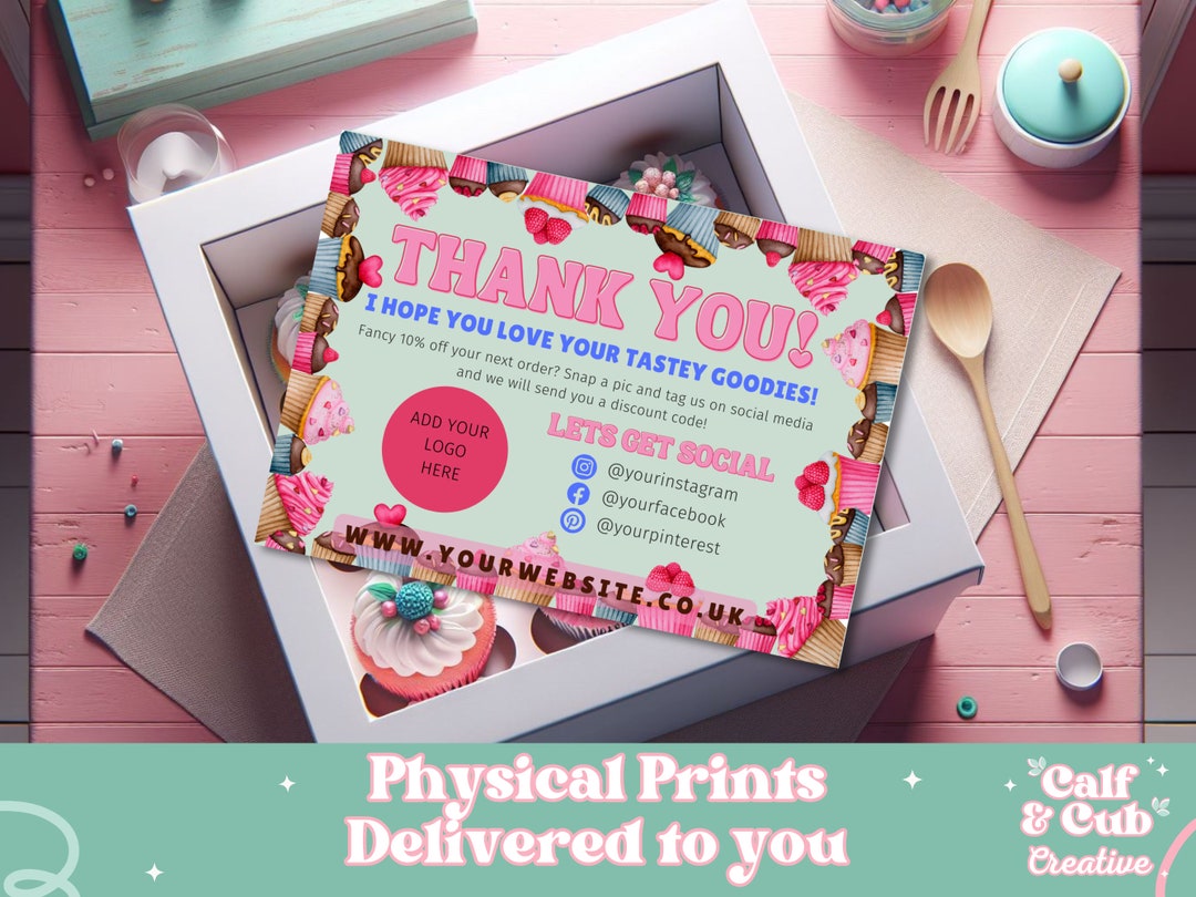 Personalised Cake Thank You Card Physical Prints Cake Thank You ...