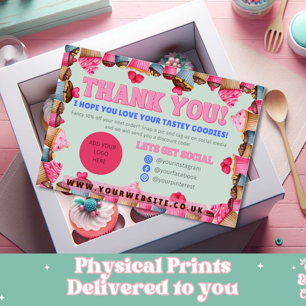 Personalised Bakery Thank You Card - Etsy UK