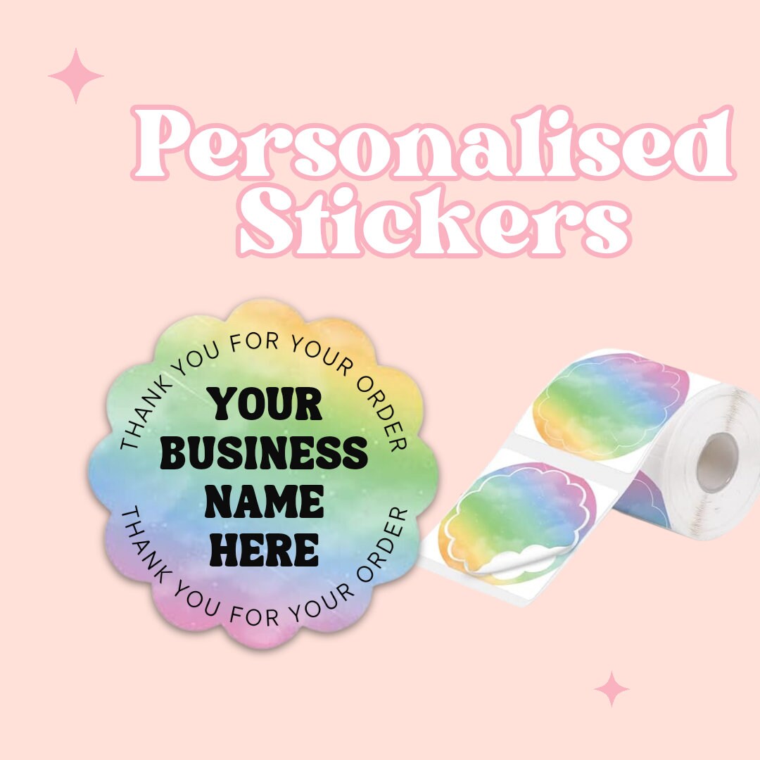 Personalised Box Sticker Thank You Label Small Business Sticker Parcel ...