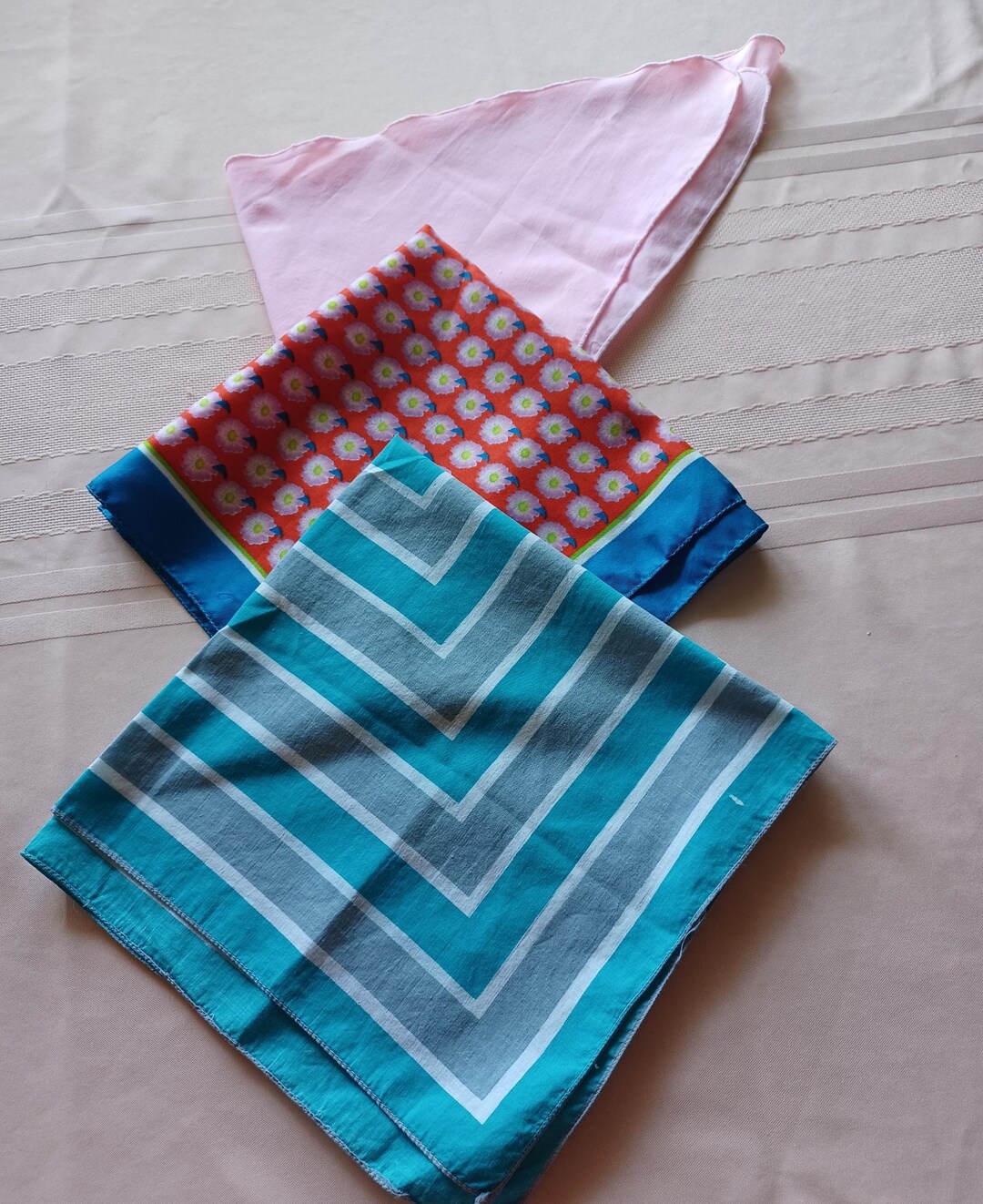 Lot of 3 Large Vintage Head Scarvees, Bo-ho, Hippie, Rockabilly Fashion ...