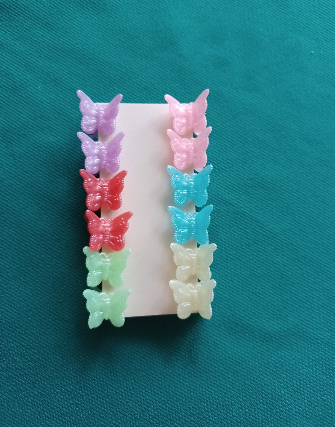 Butterfly Clips, 12 Pc Set ,1990's Butterfly Clips, Multi-color Spring ...