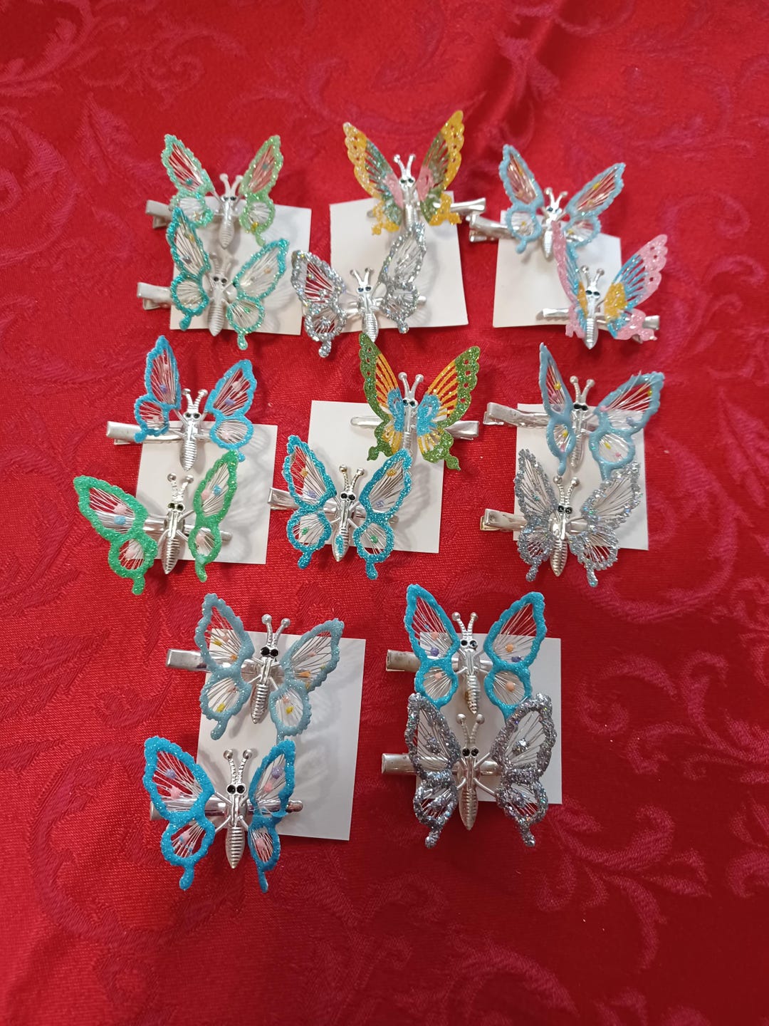 90s Butterfly Clips 1 Pair,moving Wings,butterfly Clips,vintage ...