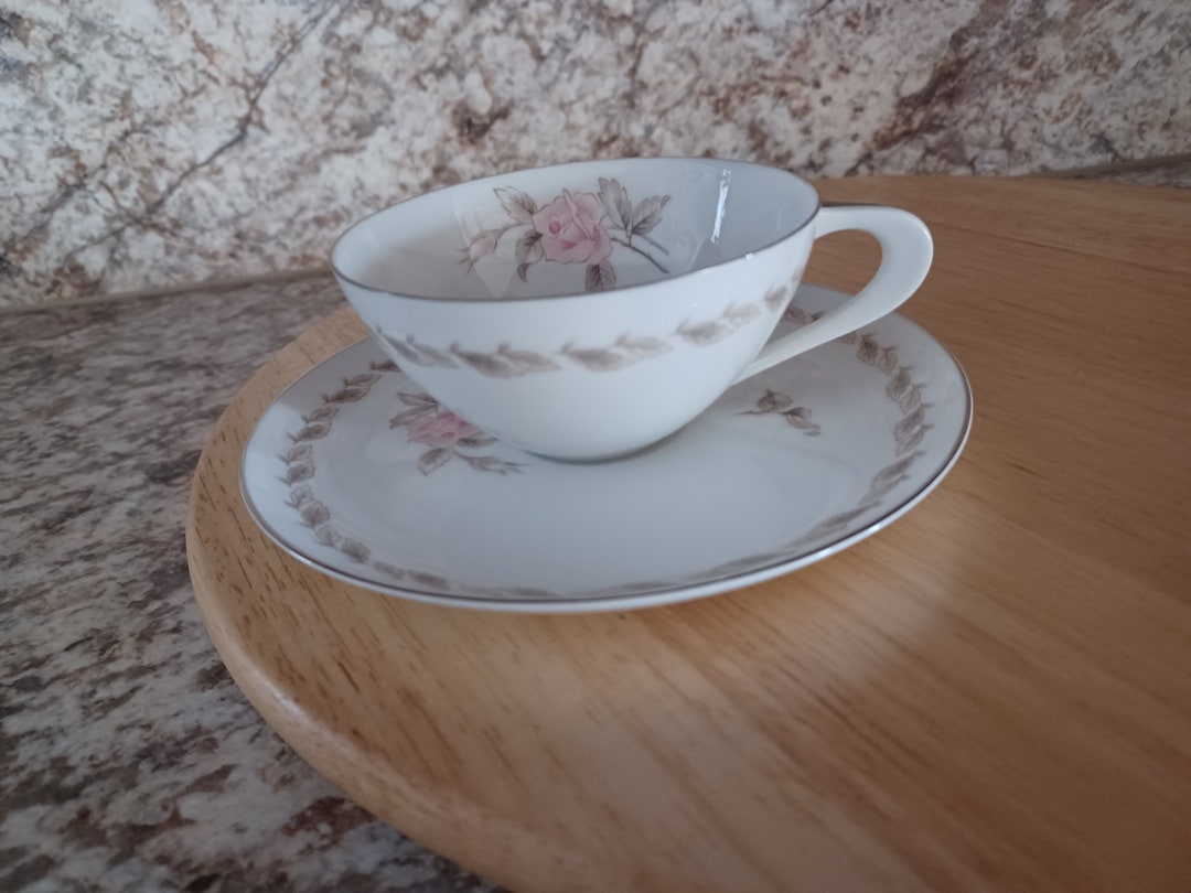 Sango Fine China Carousel Pink Rose Pattern, Teacup and Saucer, Bo-ho ...