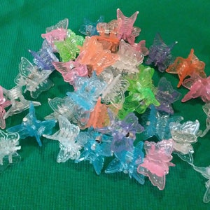 Butterfly Clips 12 Pc Set 3/4"x3/4", 1990s Butterfly Clips, Multi-color ...