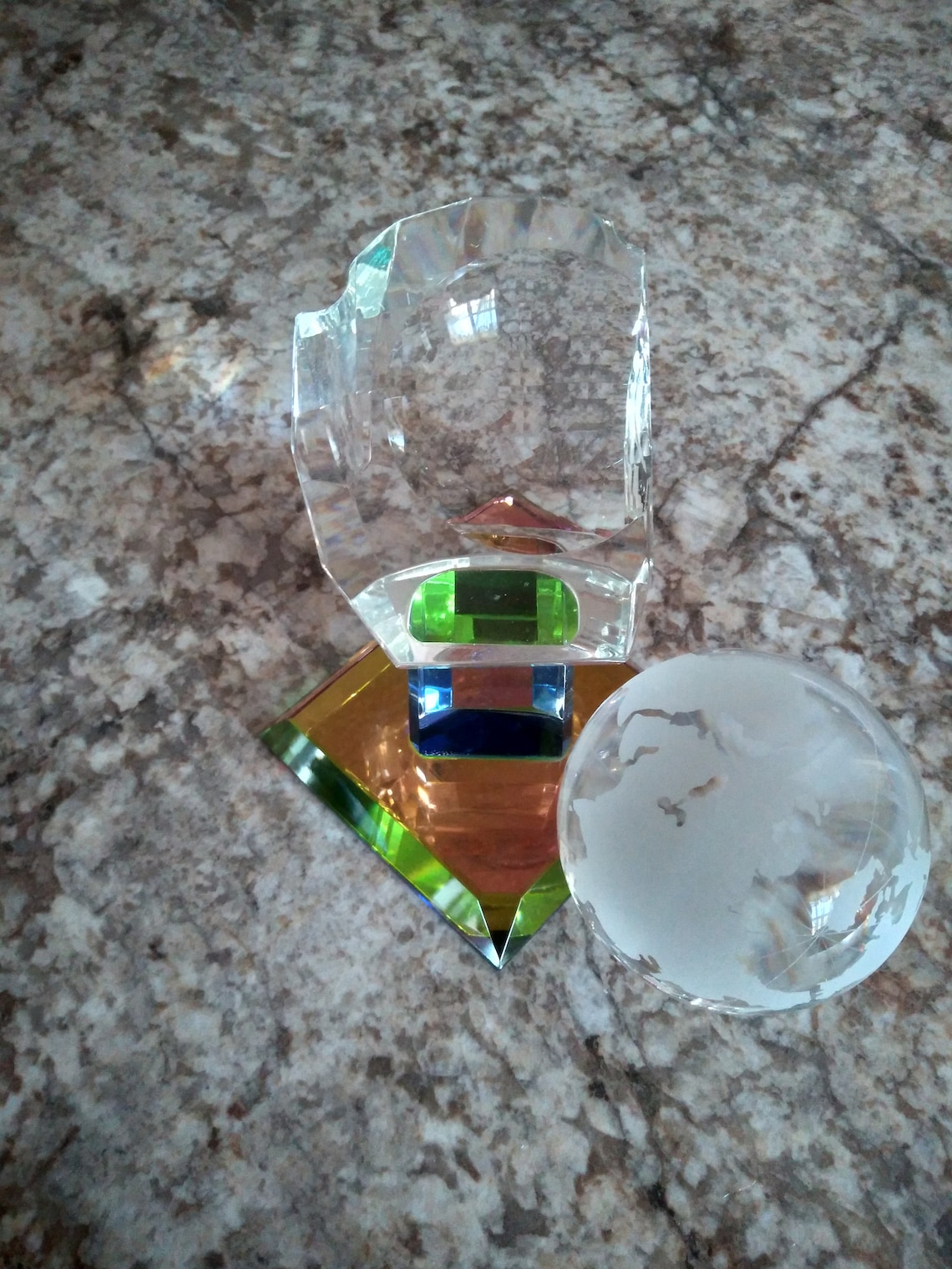 Magnetic Crystal World Globe on Stand 90s Spinning World | Etsy