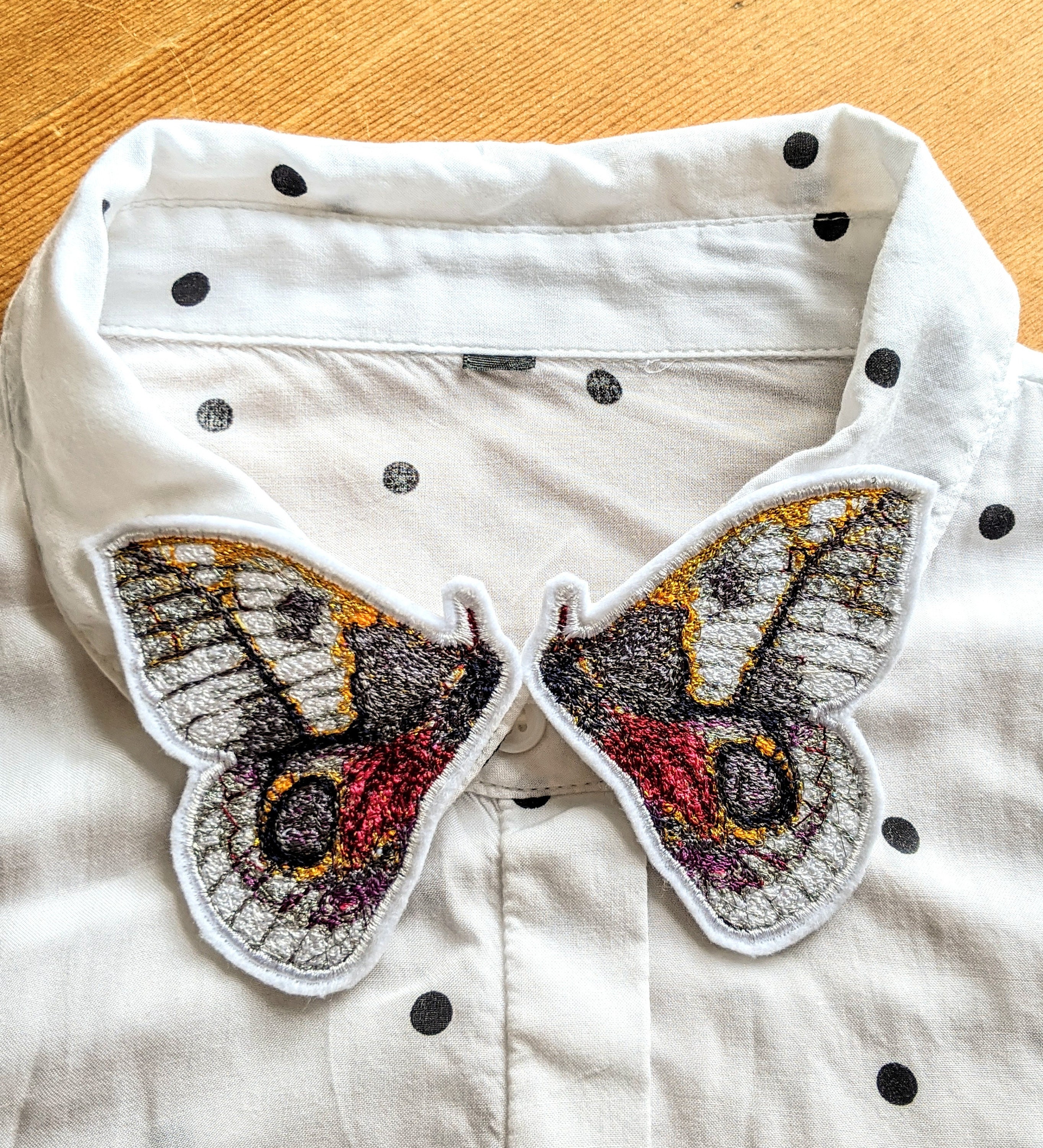 Butterfly Collar Patch Silvercollar Patch Butterfly Tie - Etsy