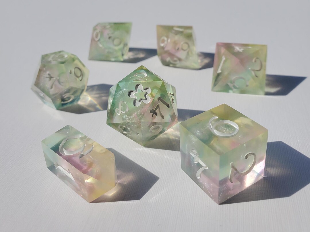Cotton Candy B-grade 7pc. Sharp Edge Dice Set - Etsy
