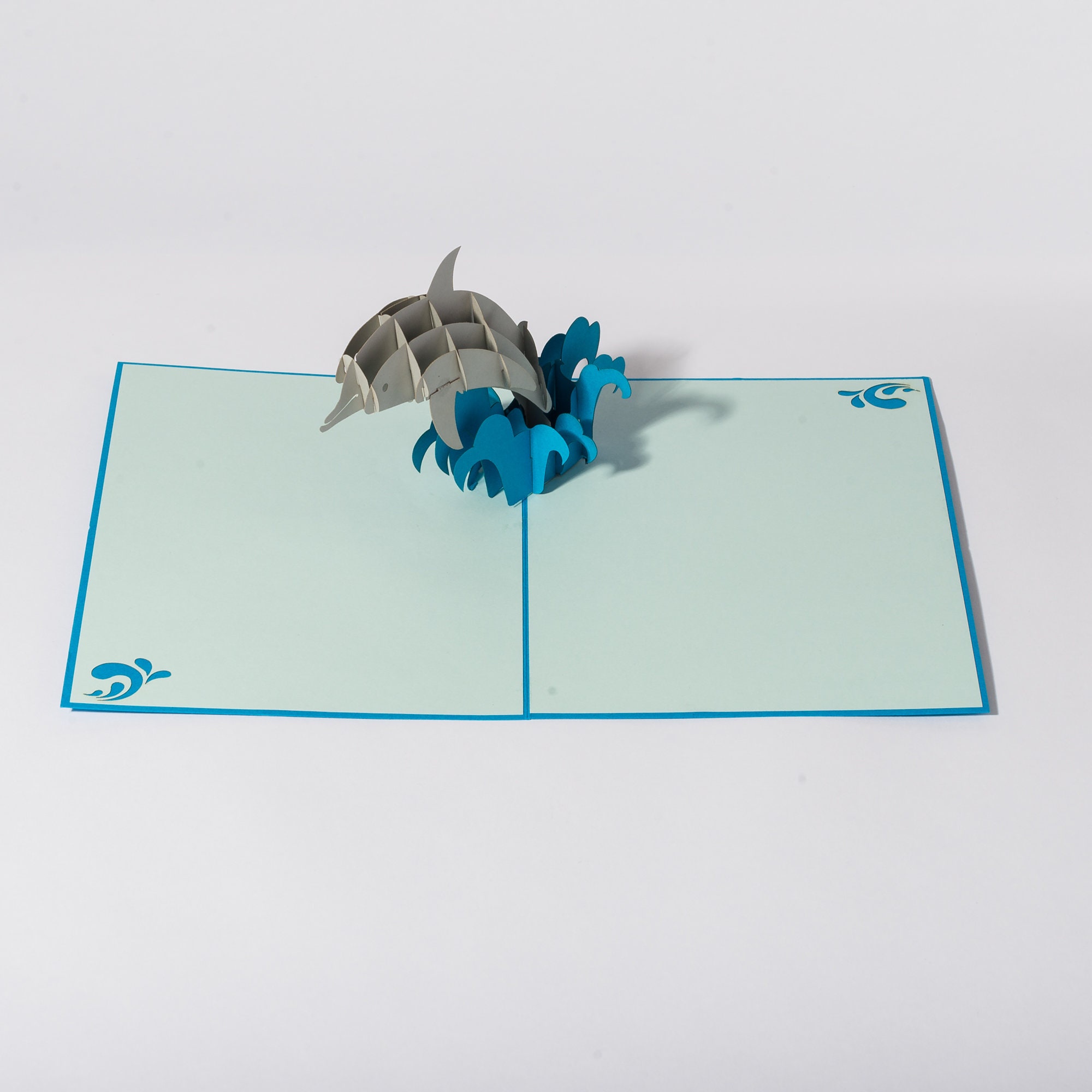 Dolphin 3D Pop up A5 Card. A Blue Card Featuring a Laser Cut - Etsy