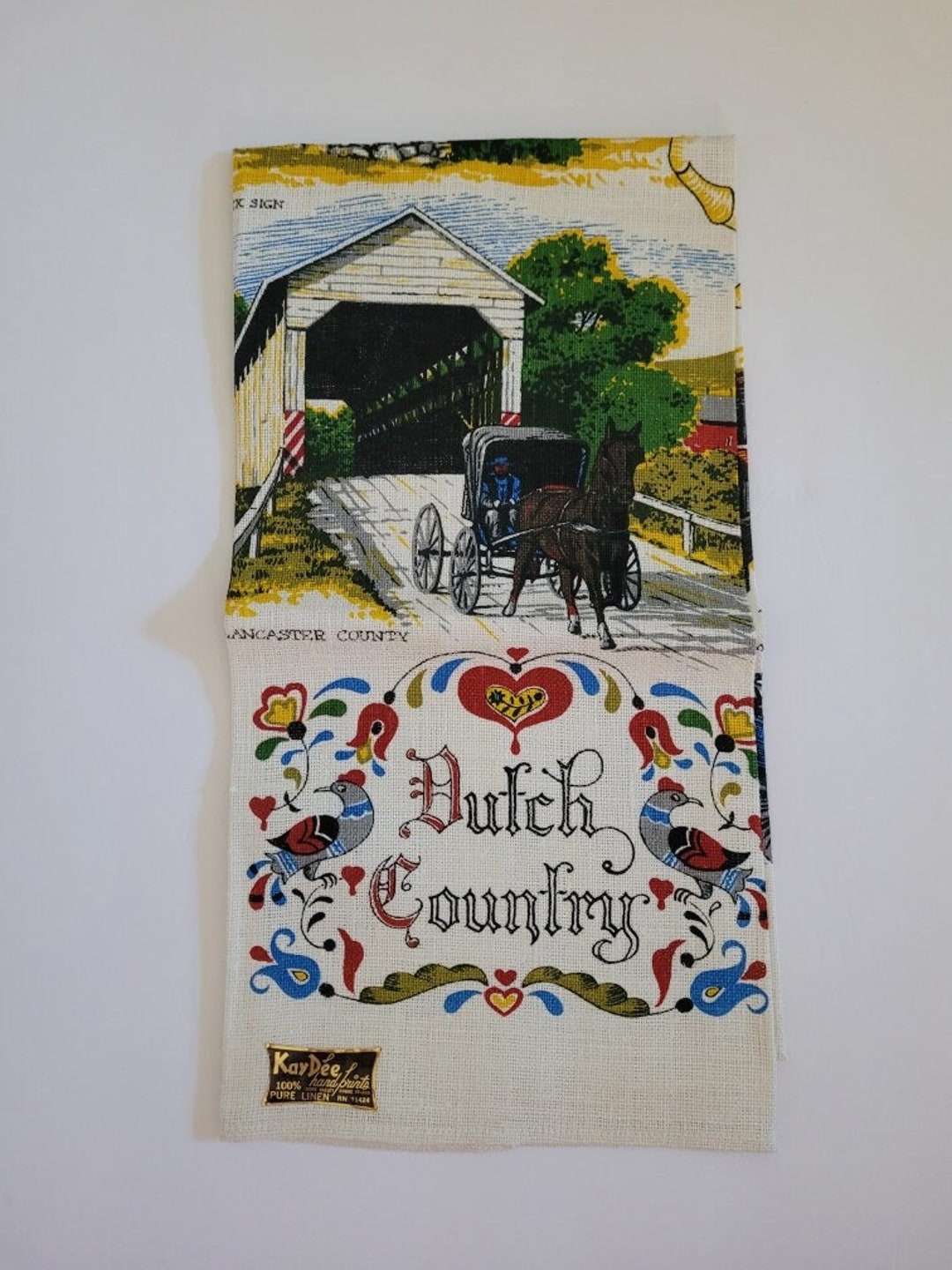 Vintage Kay Dee Hand Prints Linen Tea Towel Dutch Country - Etsy