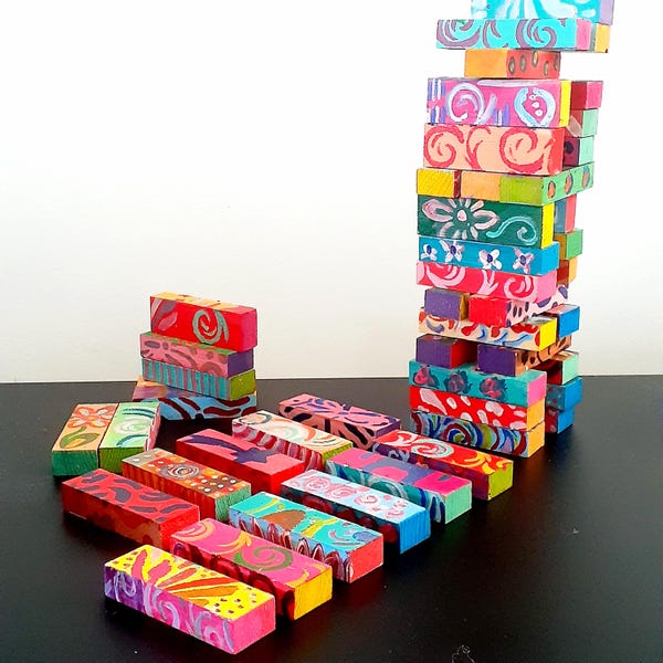 Rainbow Jenga - Etsy