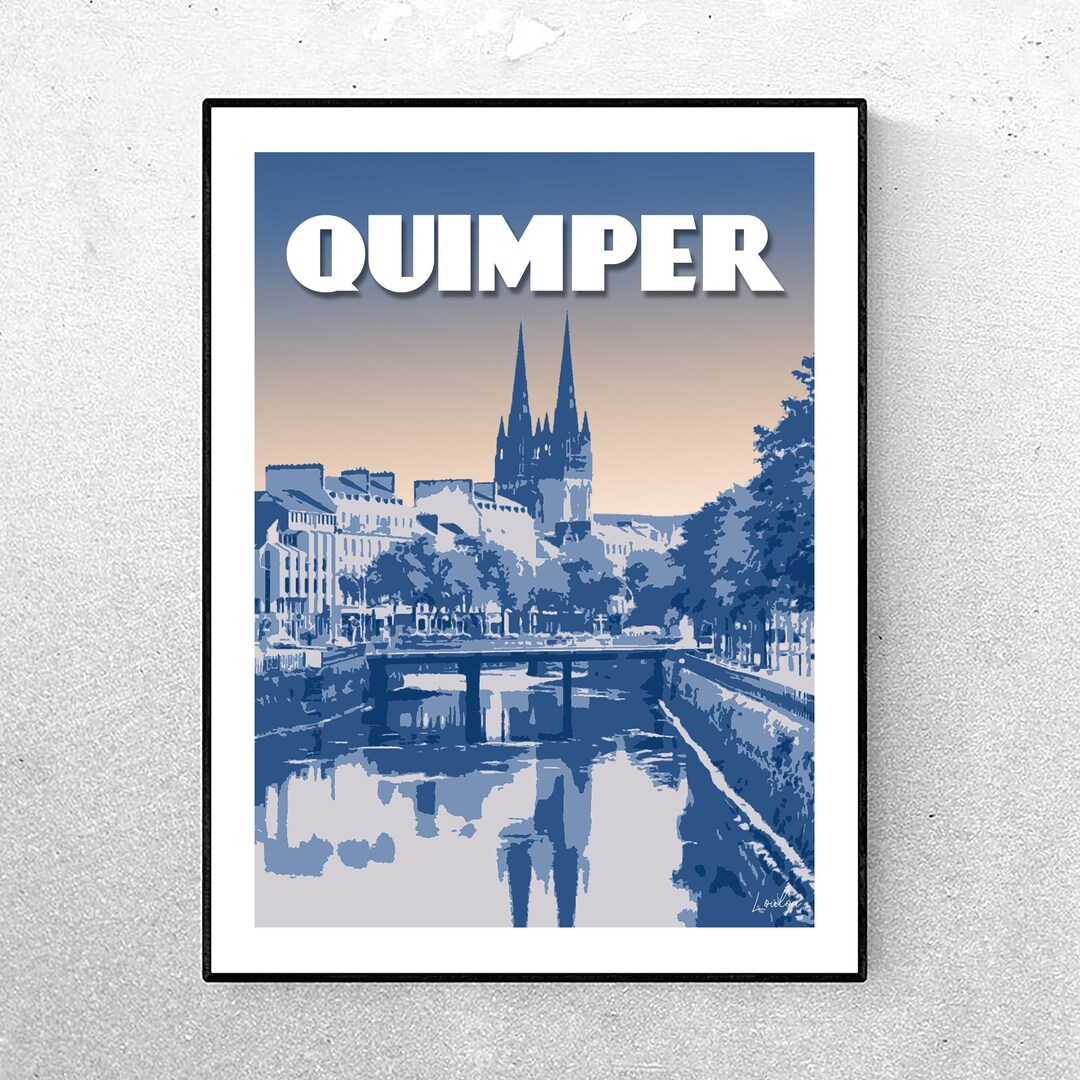 QUIMPER POSTER Blue - Etsy
