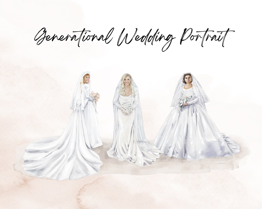 Custom Generations Wedding Portrait. Personalized Mother of - Etsy