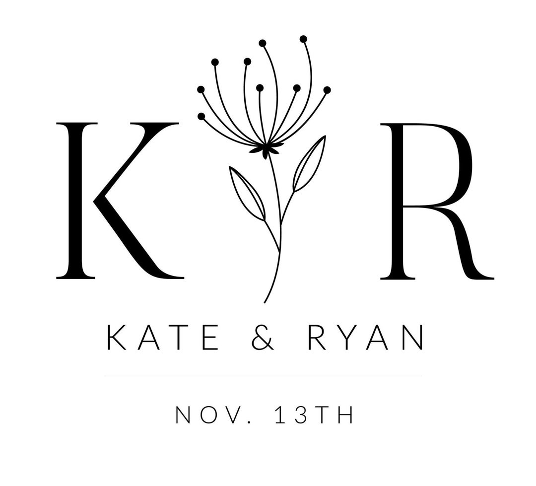 Modern Wedding Monogram, Personalized Wedding Monogram, Wedding Couple ...