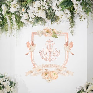 Watercolor Wedding Crest, Semi Custom Personalized Wedding Crest ...