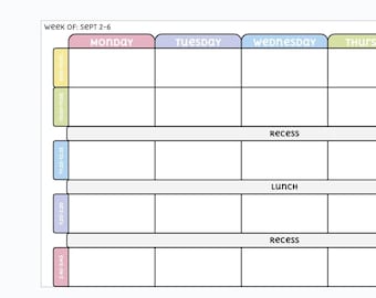 Editable Weekly Planner Template for Teachers / Elementary Teacher 5 ...