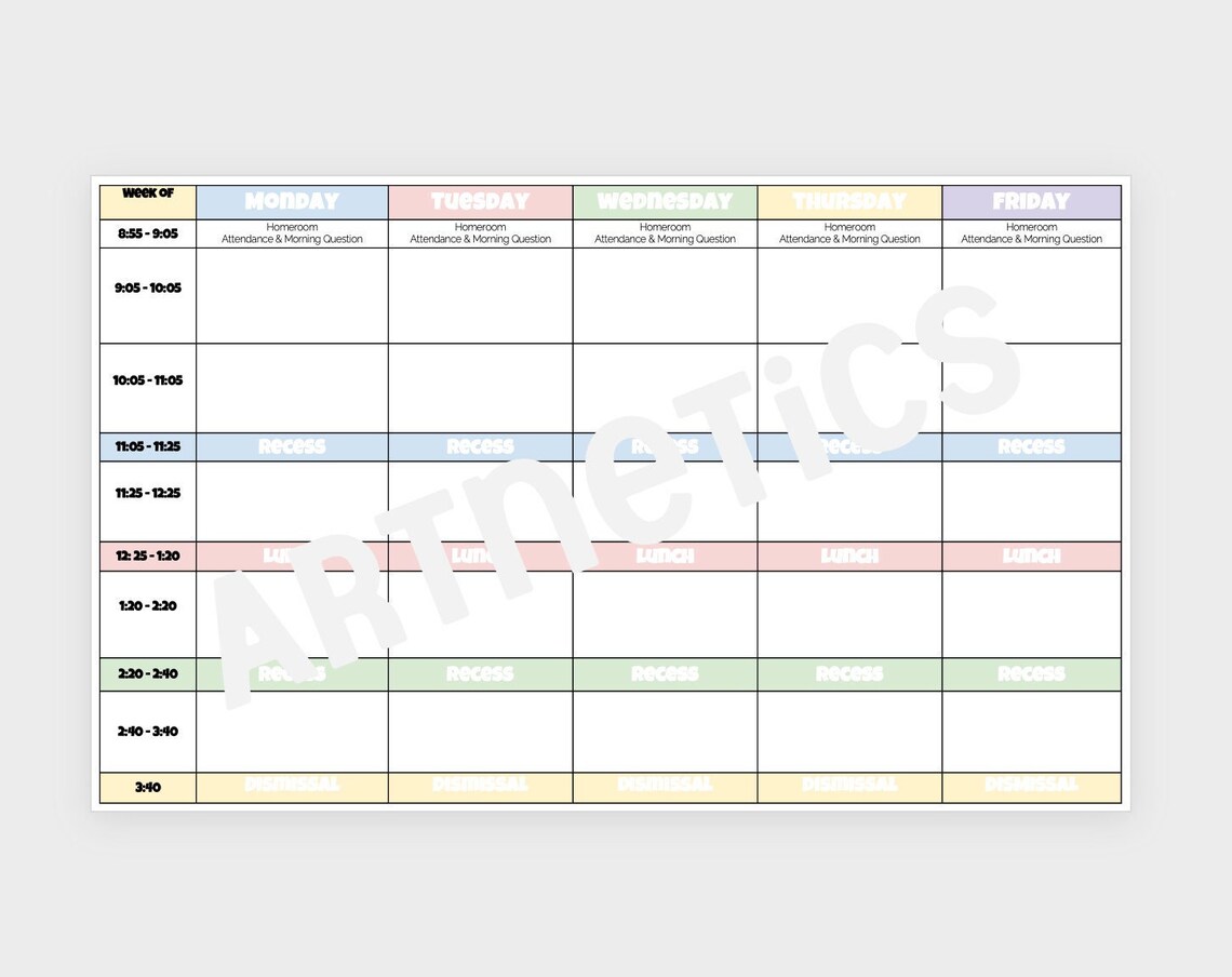 Editable Weekly Planner Template for Teachers / Elementary Teacher 5 ...