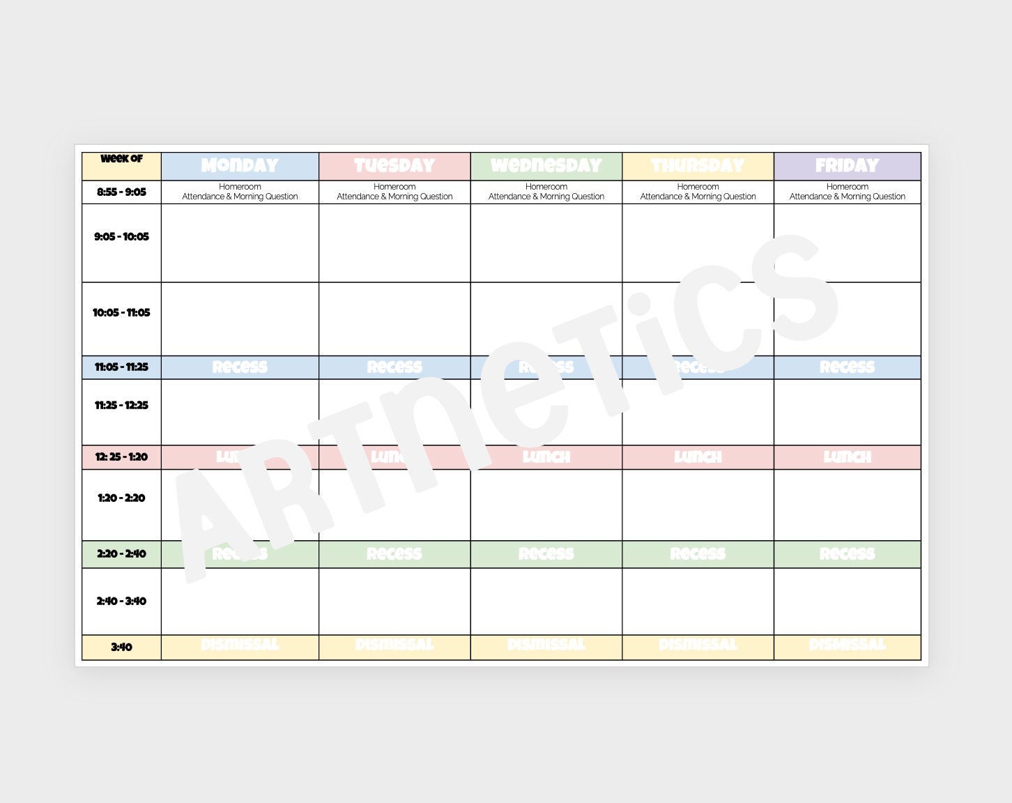 Editable Weekly Planner Template for Teachers / Elementary Teacher 5 ...