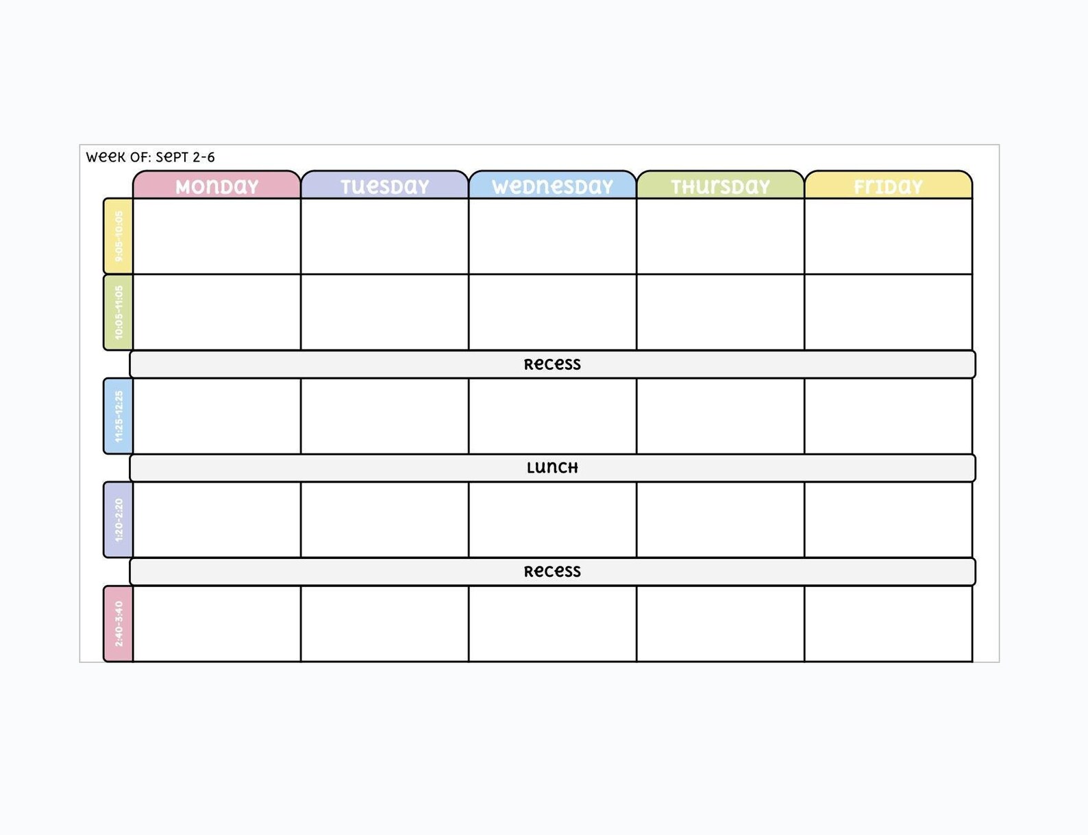Editable Weekly Planner Template for Teachers / Elementary Teacher 5 ...