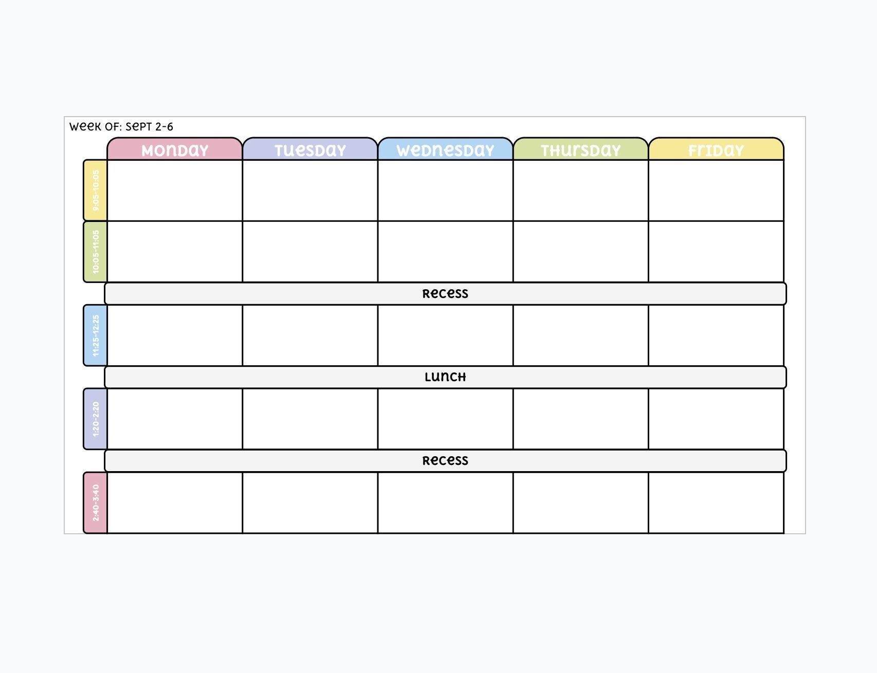 Editable Weekly Planner Template for Teachers / Elementary Teacher 5 ...