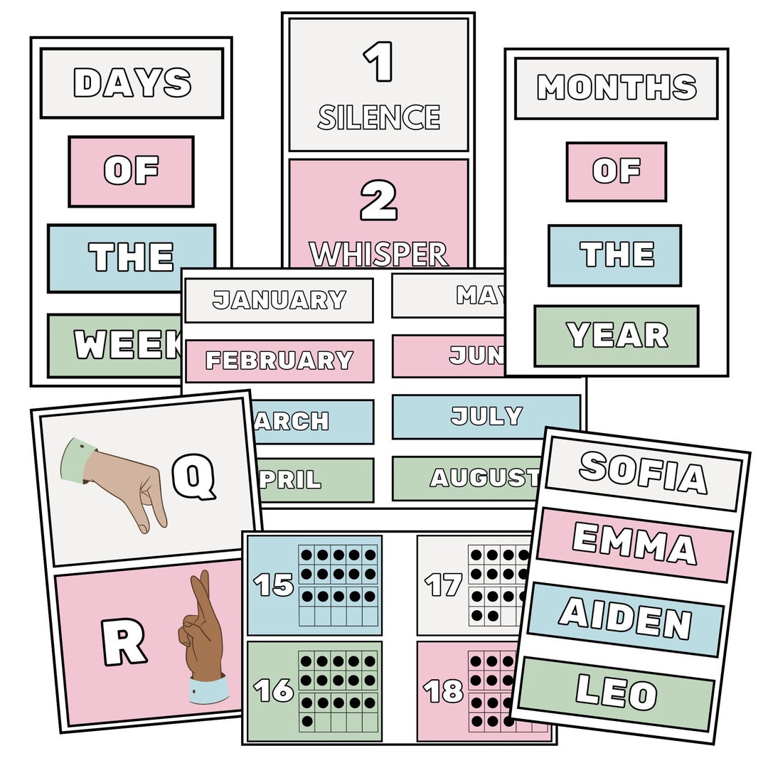 Muted Rainbow Classroom Decor Pack / BUNDLE - Etsy