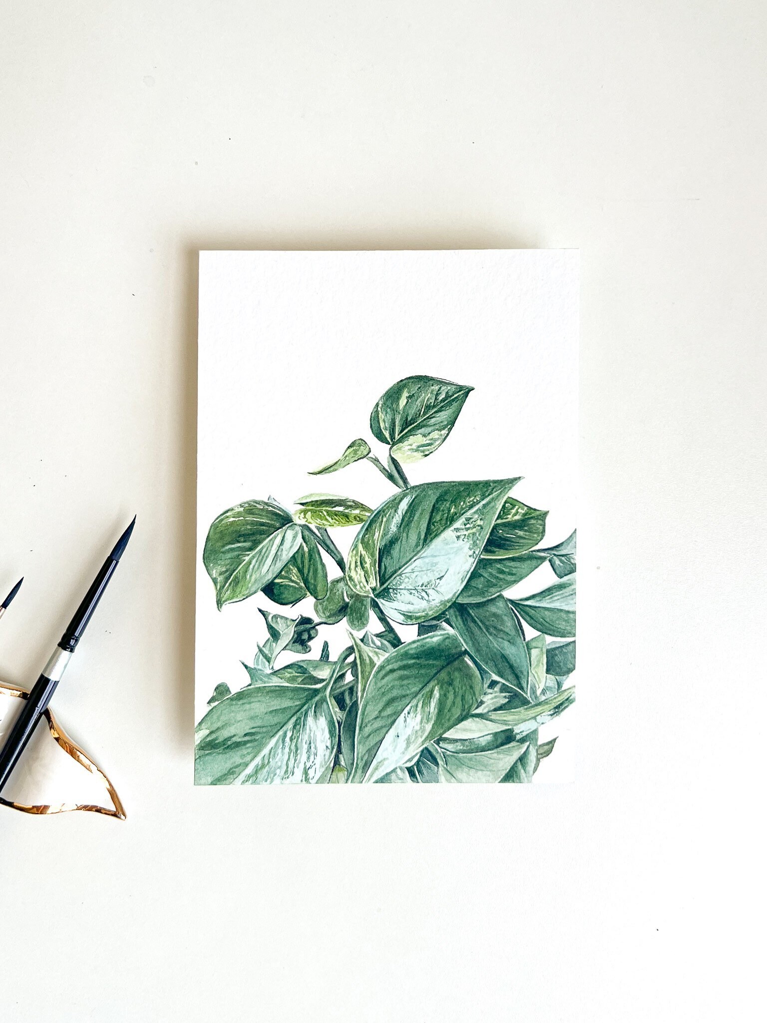 Pothos Watercolor Painting | Watercolor Print | Giclee Print | Foliage ...
