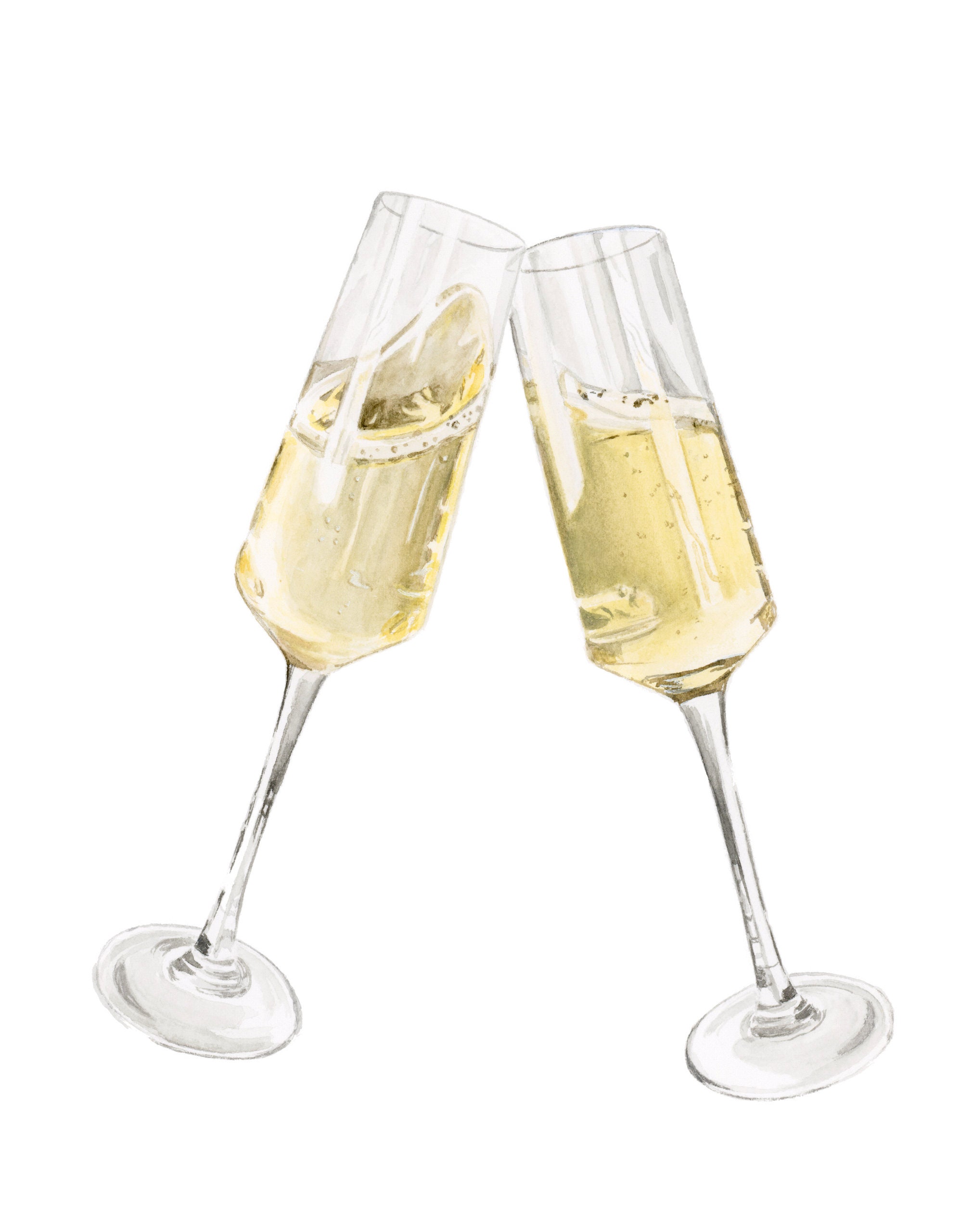 Acuarela Champagne Toast Print / Acuarela Drink Print Set / Acuarela ...