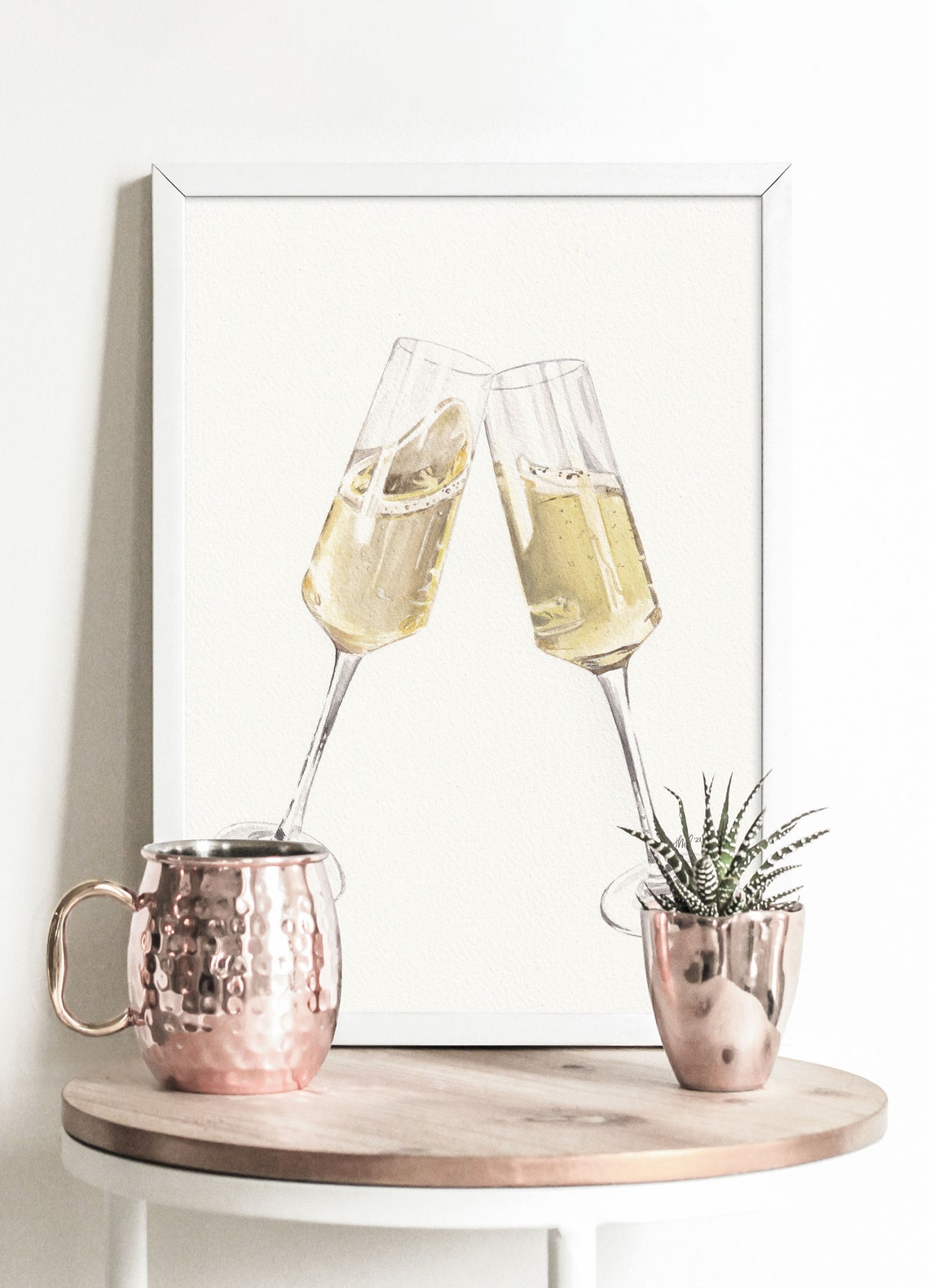Acuarela Champagne Toast Print / Acuarela Drink Print Set / Acuarela ...
