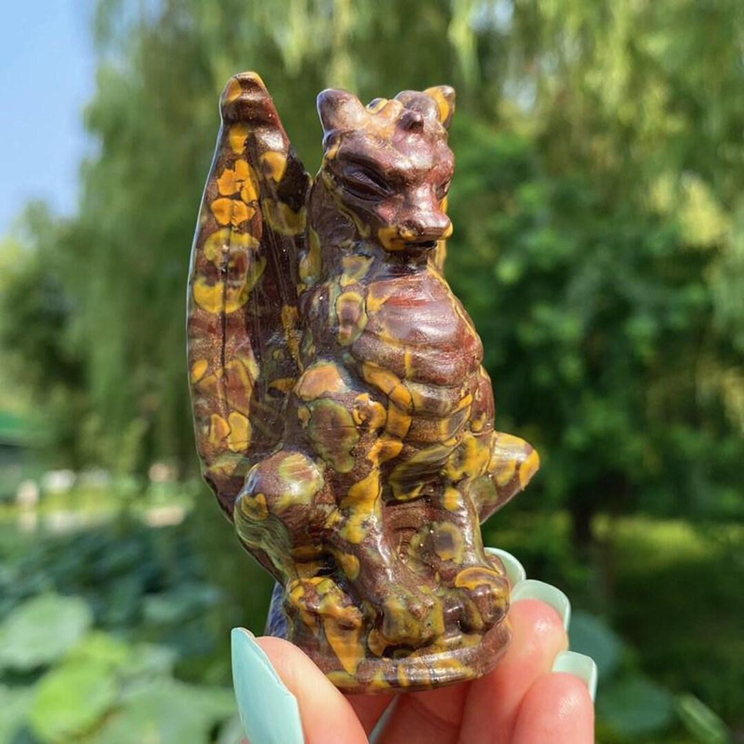 3.1inch Natural Azolite Carved Dragon, Crystal Skull, Dragon Carving ...