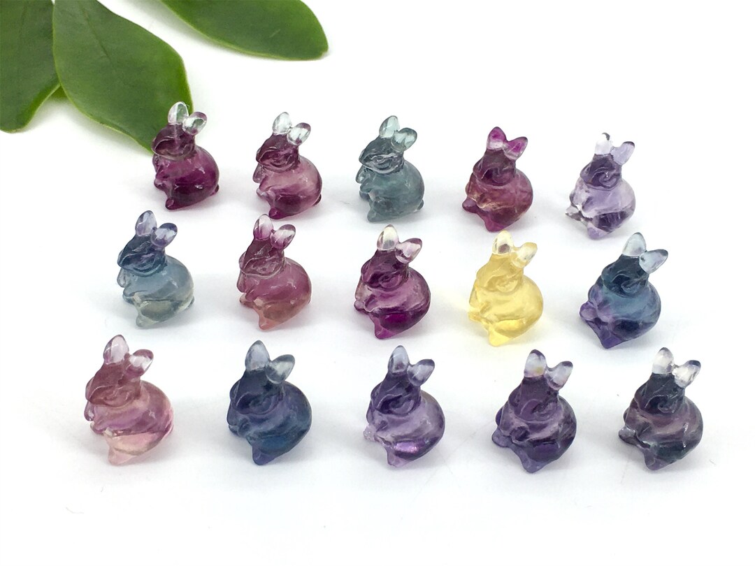 Natural MINI Fluorite Carved Rabbit,crystal Rabbit Pendant,crystal ...