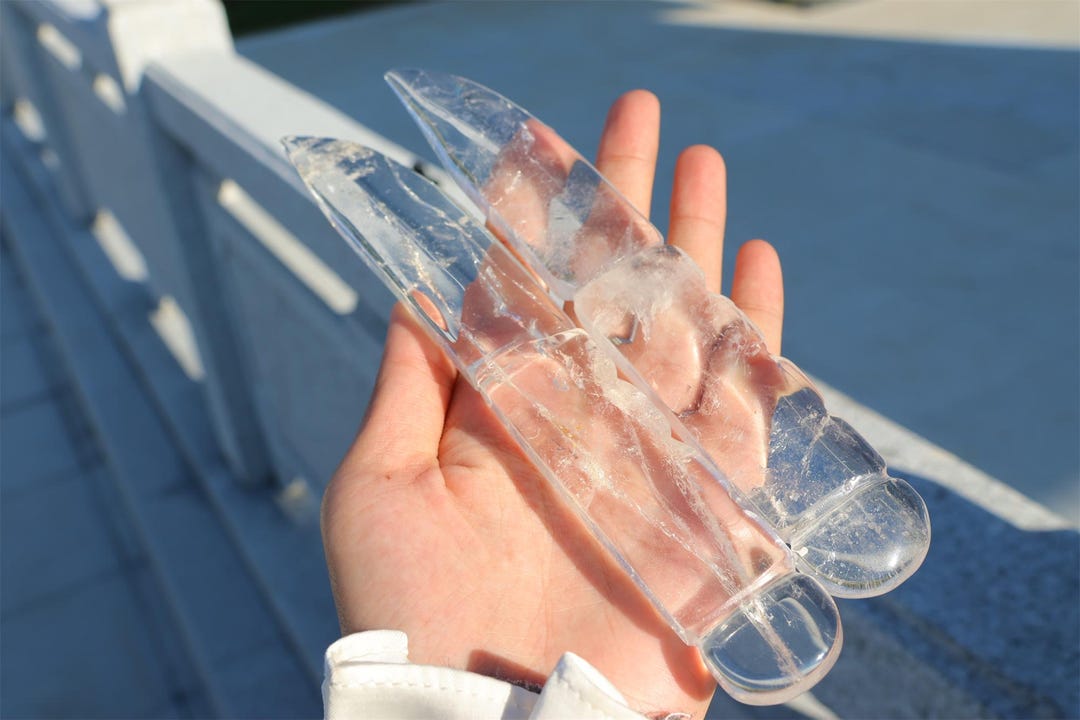 8.5inch Natural Hand Carved Clear Quartz Knife, Crystal Dagger, Clear ...