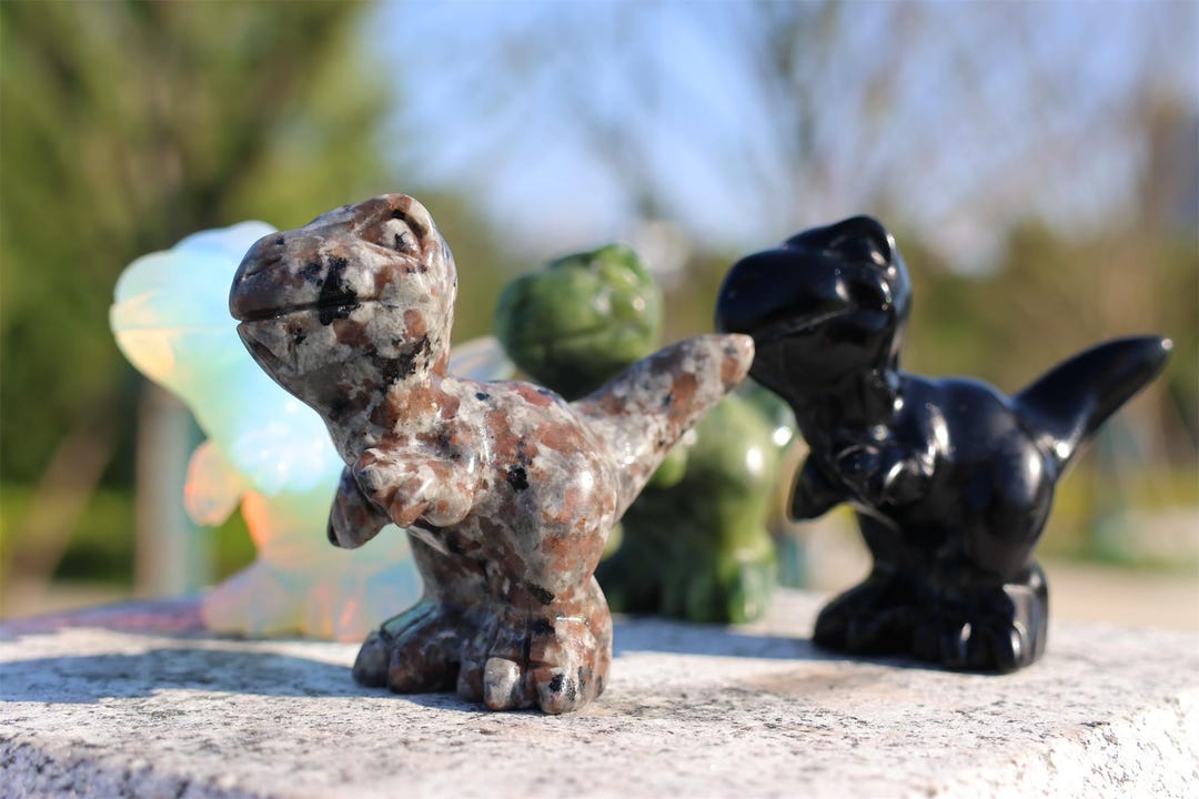 2'' Natural Yooperlite Carved Dinosaur, Crystal Dinosaur, Creativity ...