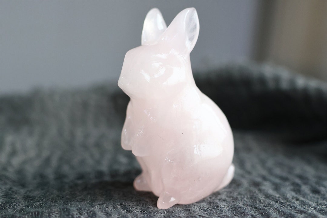 2inch Natural Rose Quartz Carved Rabbit Crystal Skull rabbit - Etsy
