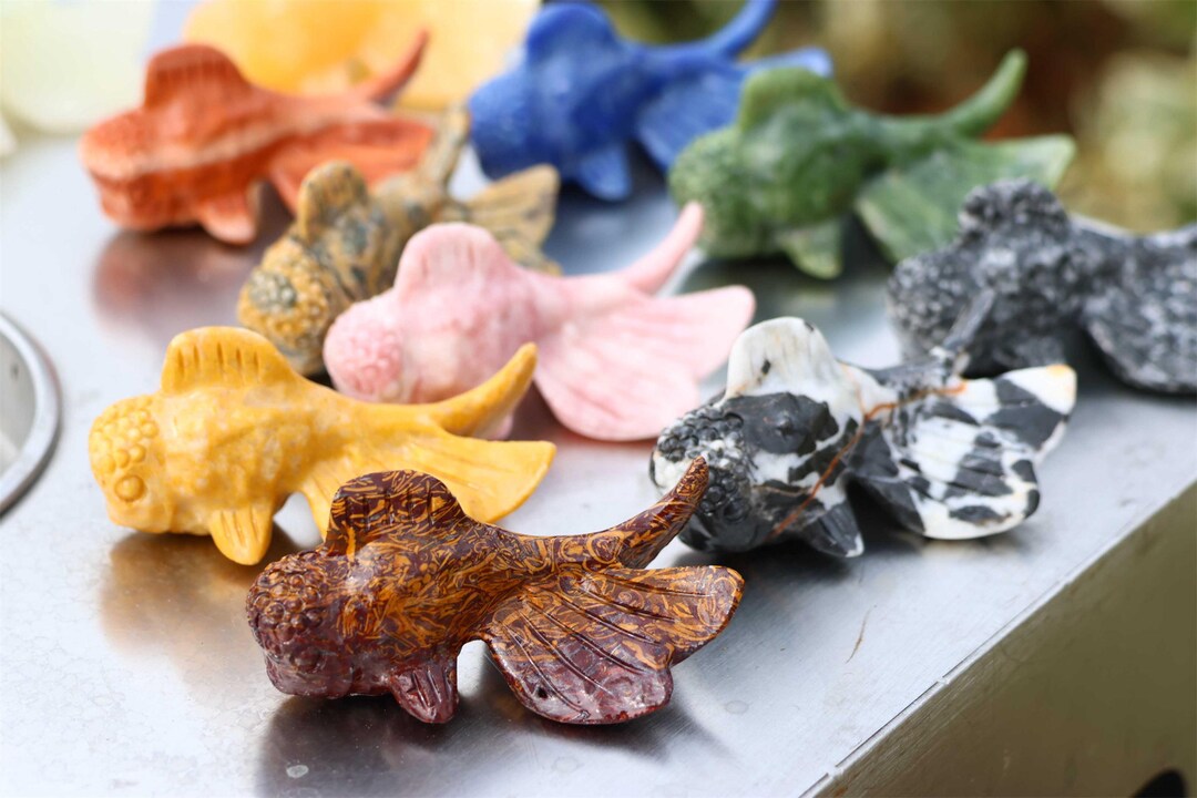 2.4inch Hand Carved Goldfish, Crystal Carving, Crystal Healing, Crystal ...