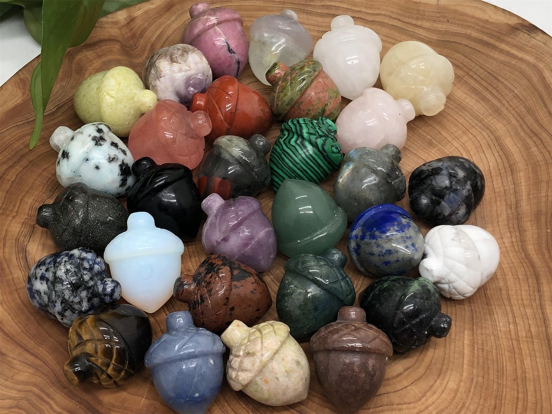 0.9''natural Quartz Crystal Carved Acorn Decor,crystal Acorn,crystal ...