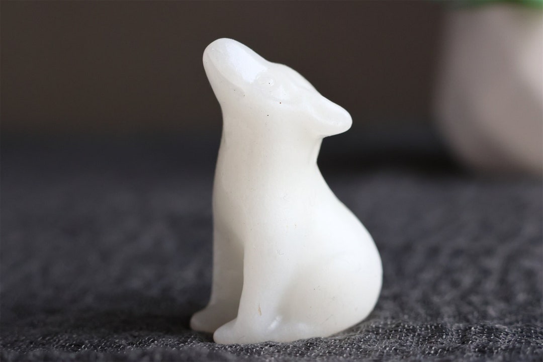 2'' Natural White Jade Wolf White Jade Wolf Crystal - Etsy