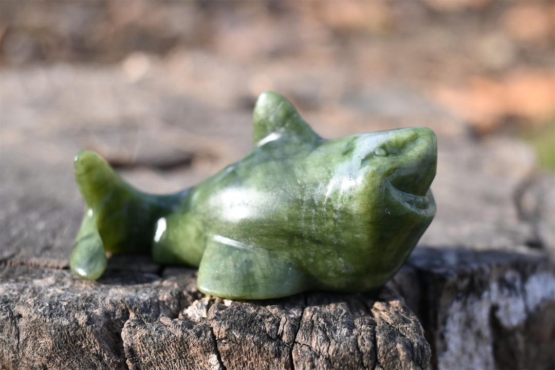 2.8'' Natural Jade Carved Shark, Crystal Jade Shark, Shark Crystal ...