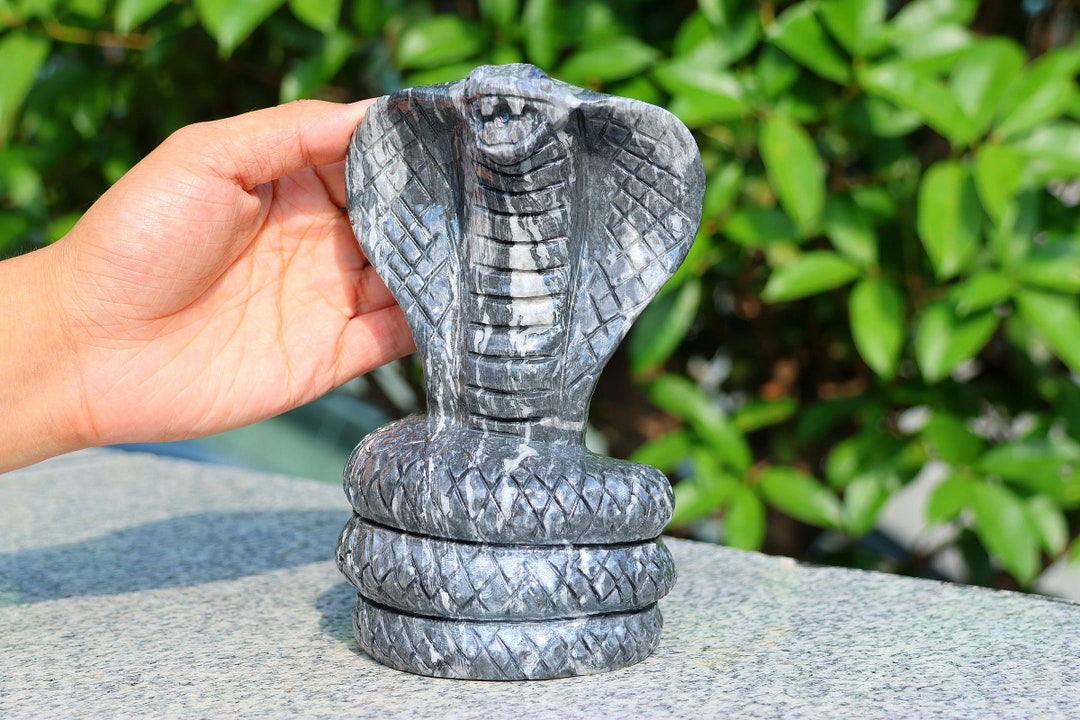 6.6inch Natural Picasso Carved Cobra, Crystal Skull, Snake Carving ...
