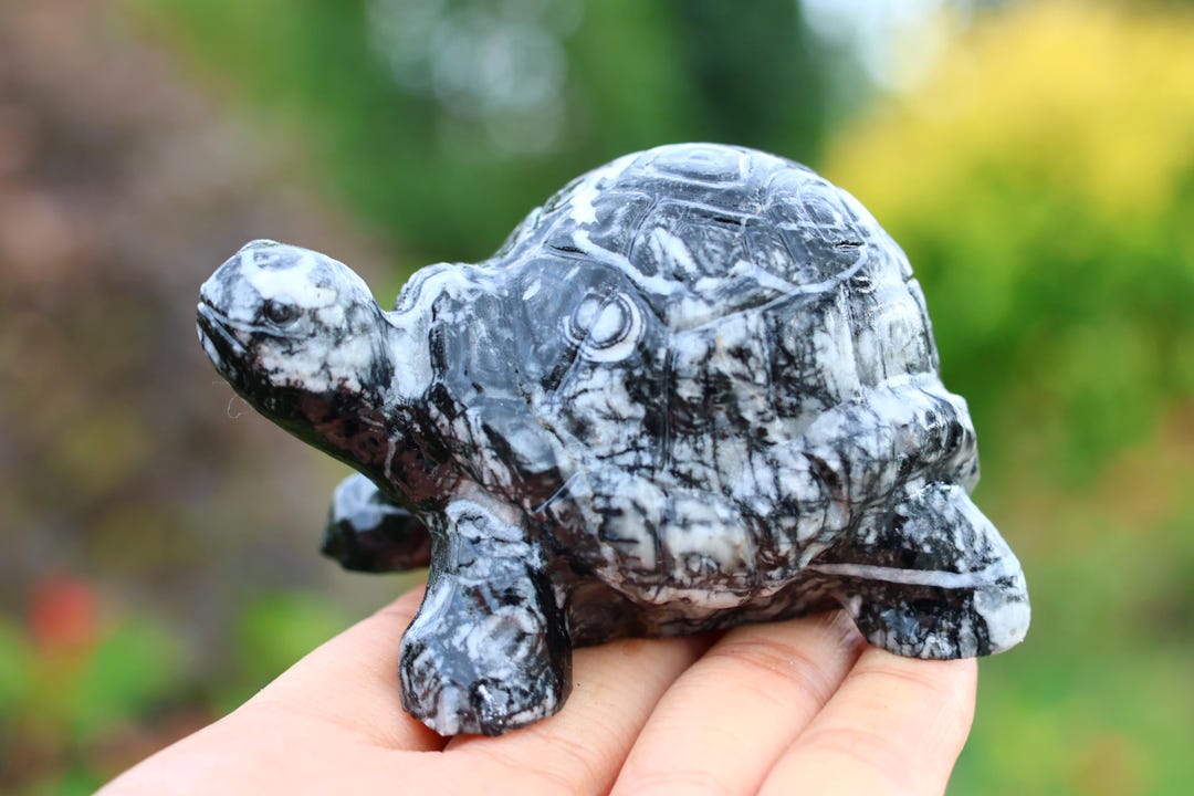 3.2'' Natural Shell Fossil Carved Tortoise, Crystal Tortoise, Creative ...