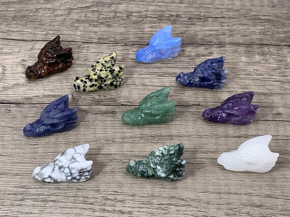 Natural Quartz Crystal Carved Dragon Head crystal Dragon - Etsy