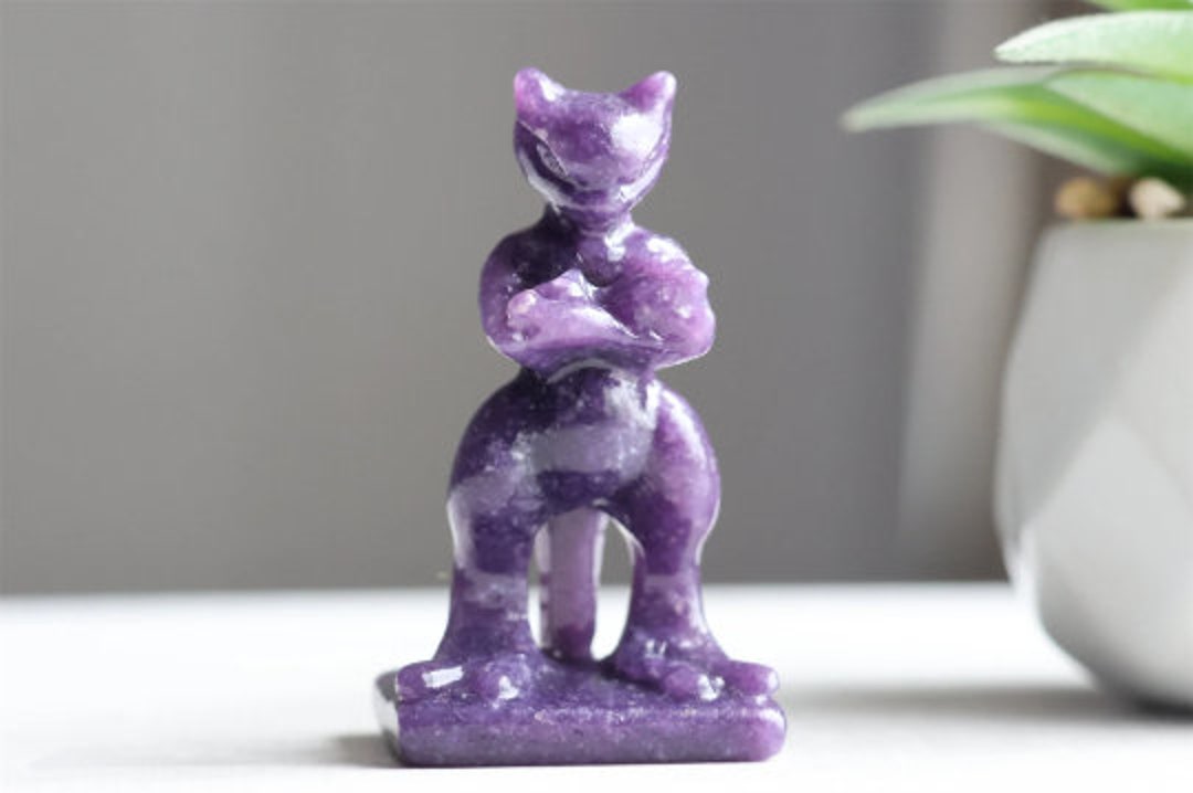 2.2inch Natural Lepidolite Mewtwo, Crystal Skull Carving,crystal ...