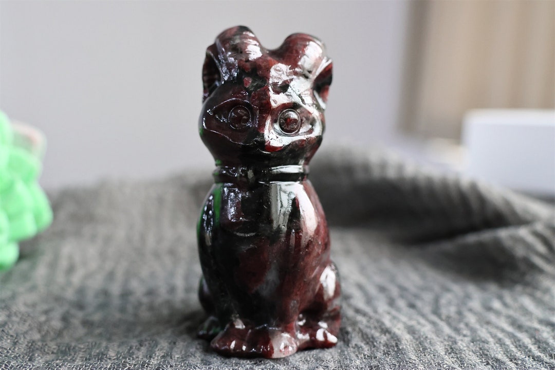 3.2'' Natural Garnet Carved Cat, Crystal Carved Garnet Cat, Creative ...